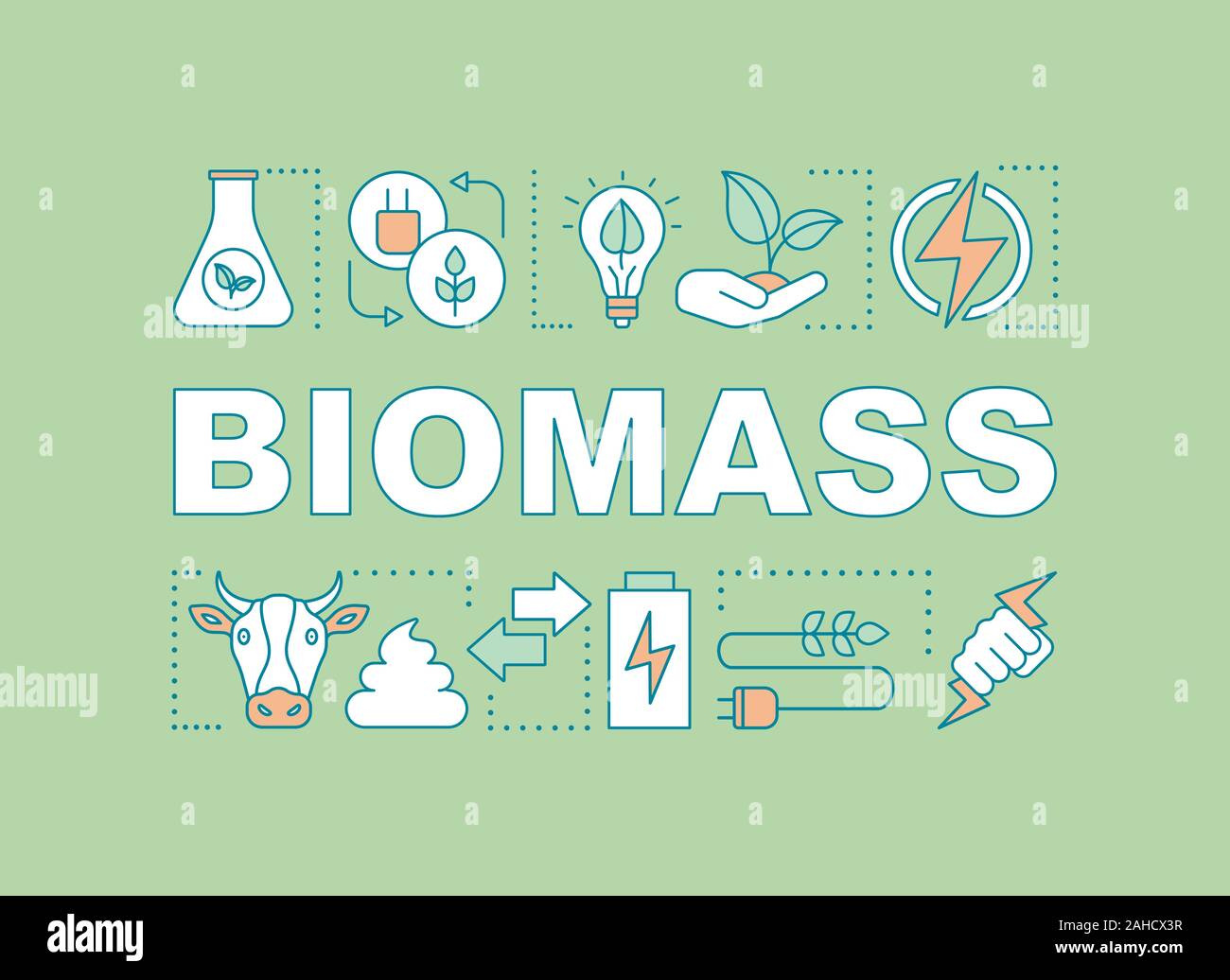 Biomass energy word concepts banner. Green power. Presentation, website ...