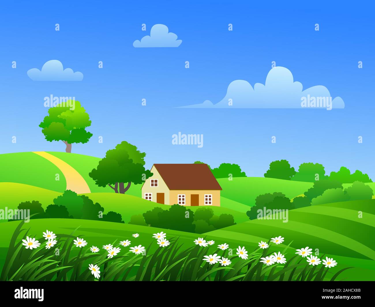Pathway countryside Stock Vector Images - Alamy