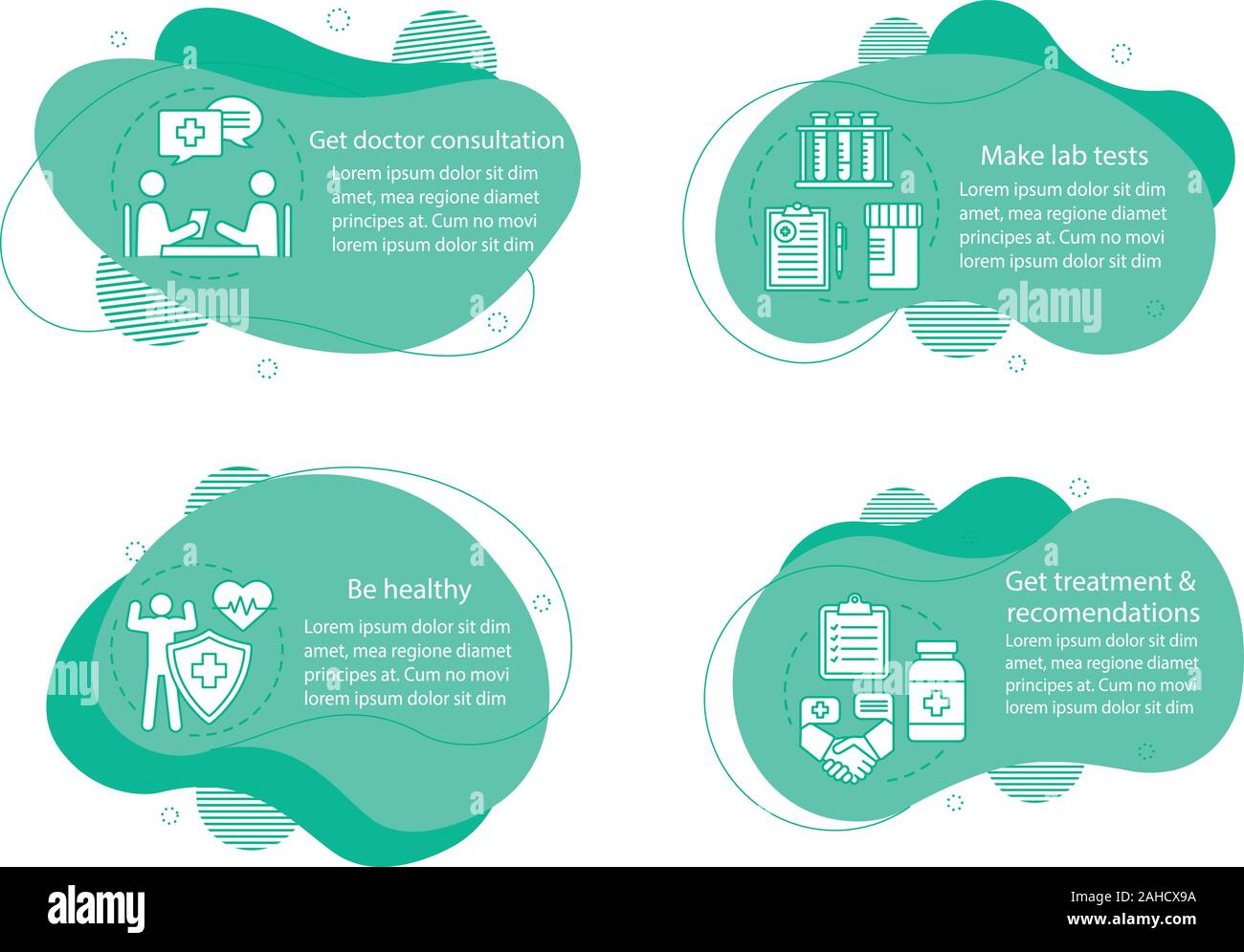 Health screening concept illustrations. Doctor consultation, treatment ...