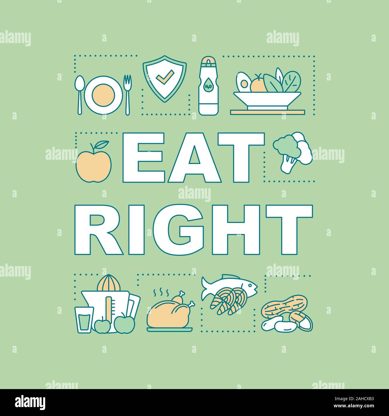 Eat right word concepts banner. Healthy nutrition. Diet. Presentation ...