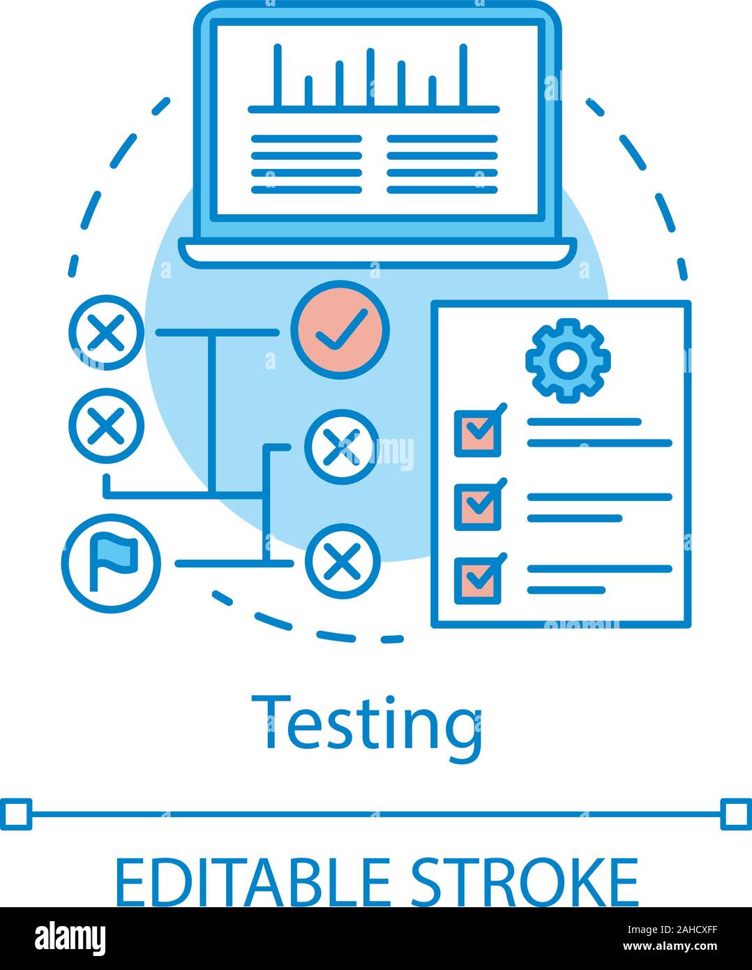 Ads testing concept icon. Website traffic idea thin line illustration ...