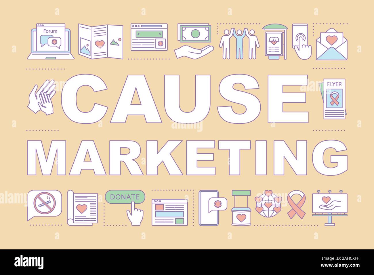 Cause and ethical marketing word concepts banner. Healthy lifestyle ...