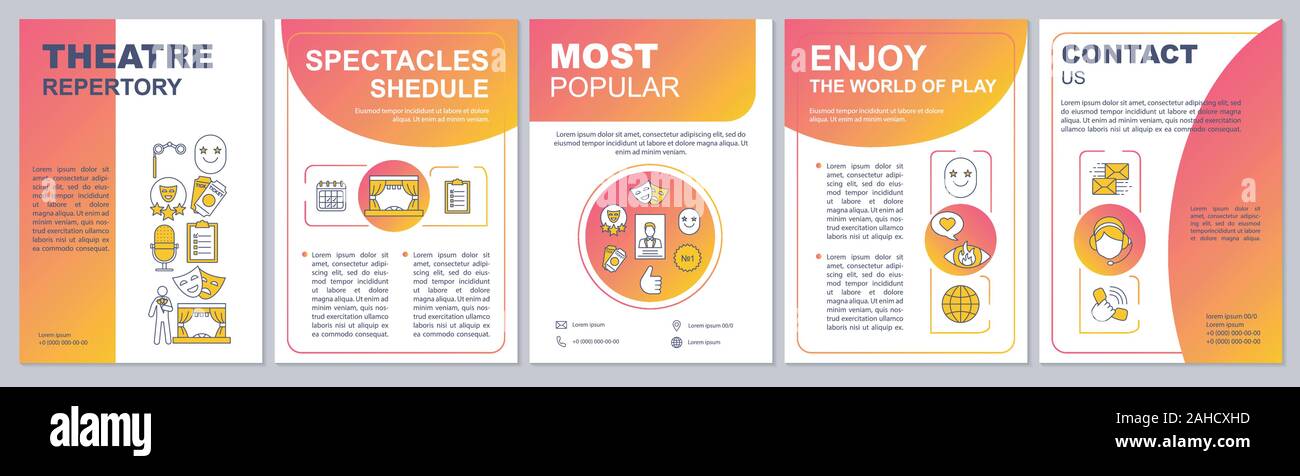 Theatre brochure template layout. Concert event. Spectacle repertory ...