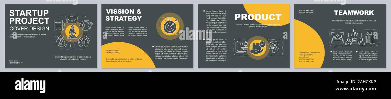Startup launch brochure template. Business development. Flyer, booklet ...