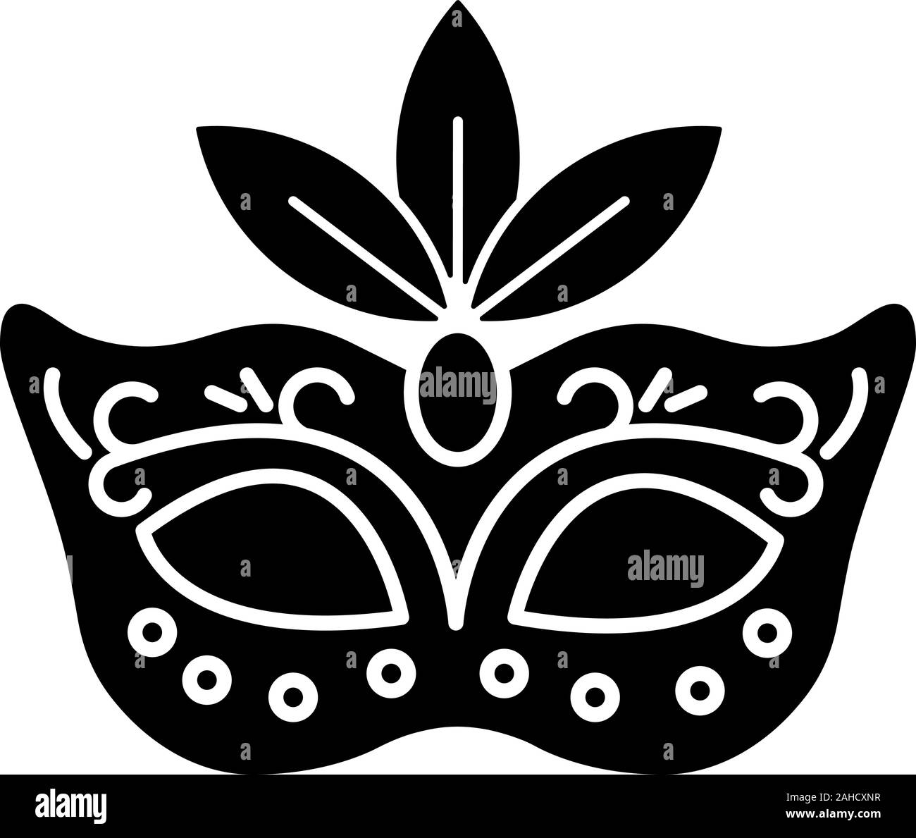 Mardi Gras glyph icon. Fat Tuesday. Carnival mask. Masquerade ball ...