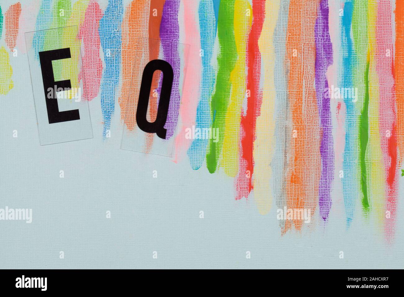Concept message EMOTIONAL INTELLIGENCE and multi colored stripes of ...