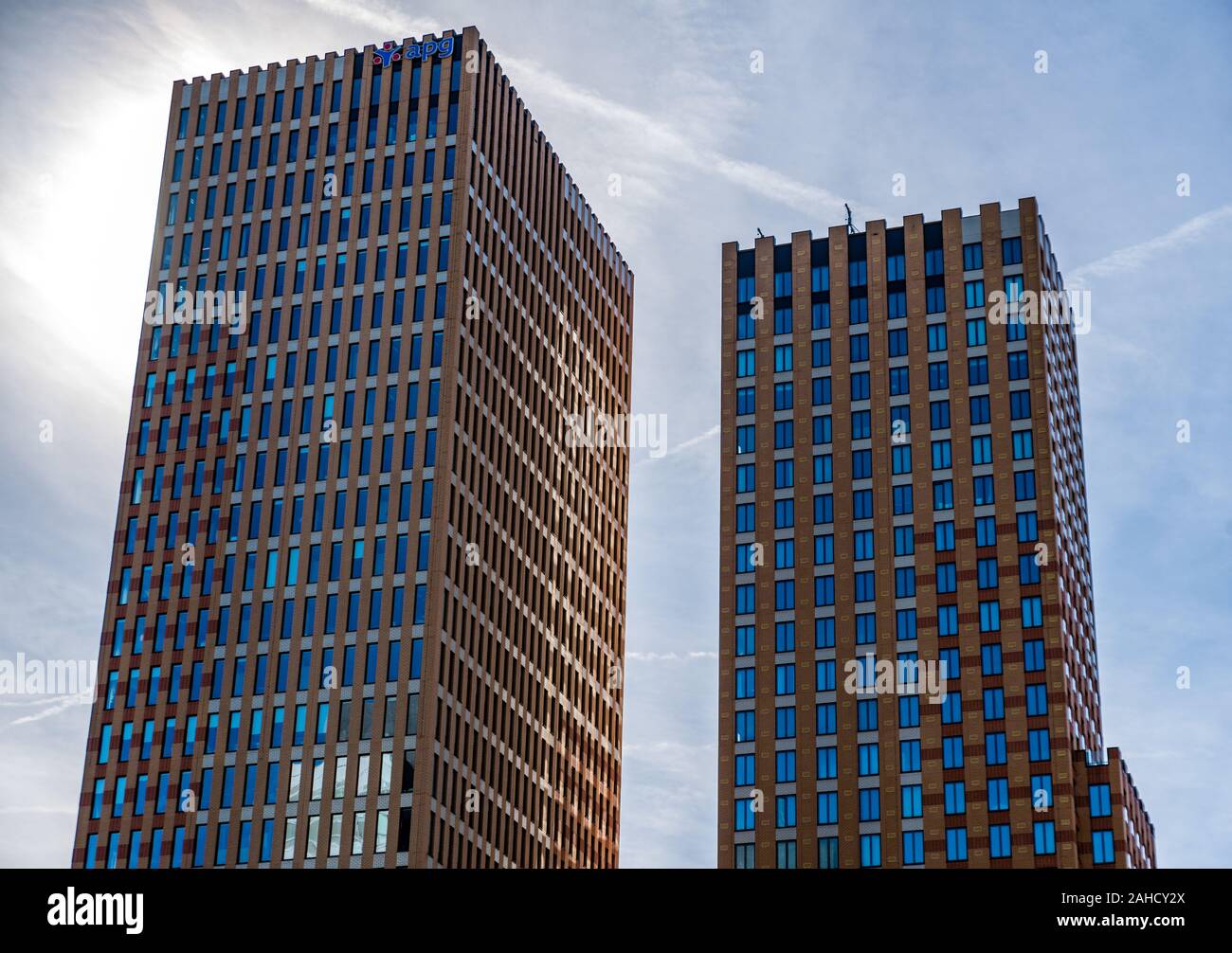 Amsterdam 29 September 2019 glass tower buildings in the financial ...