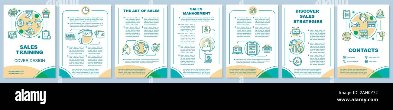 Sales skills courses brochure template. Promotion and marketing ...