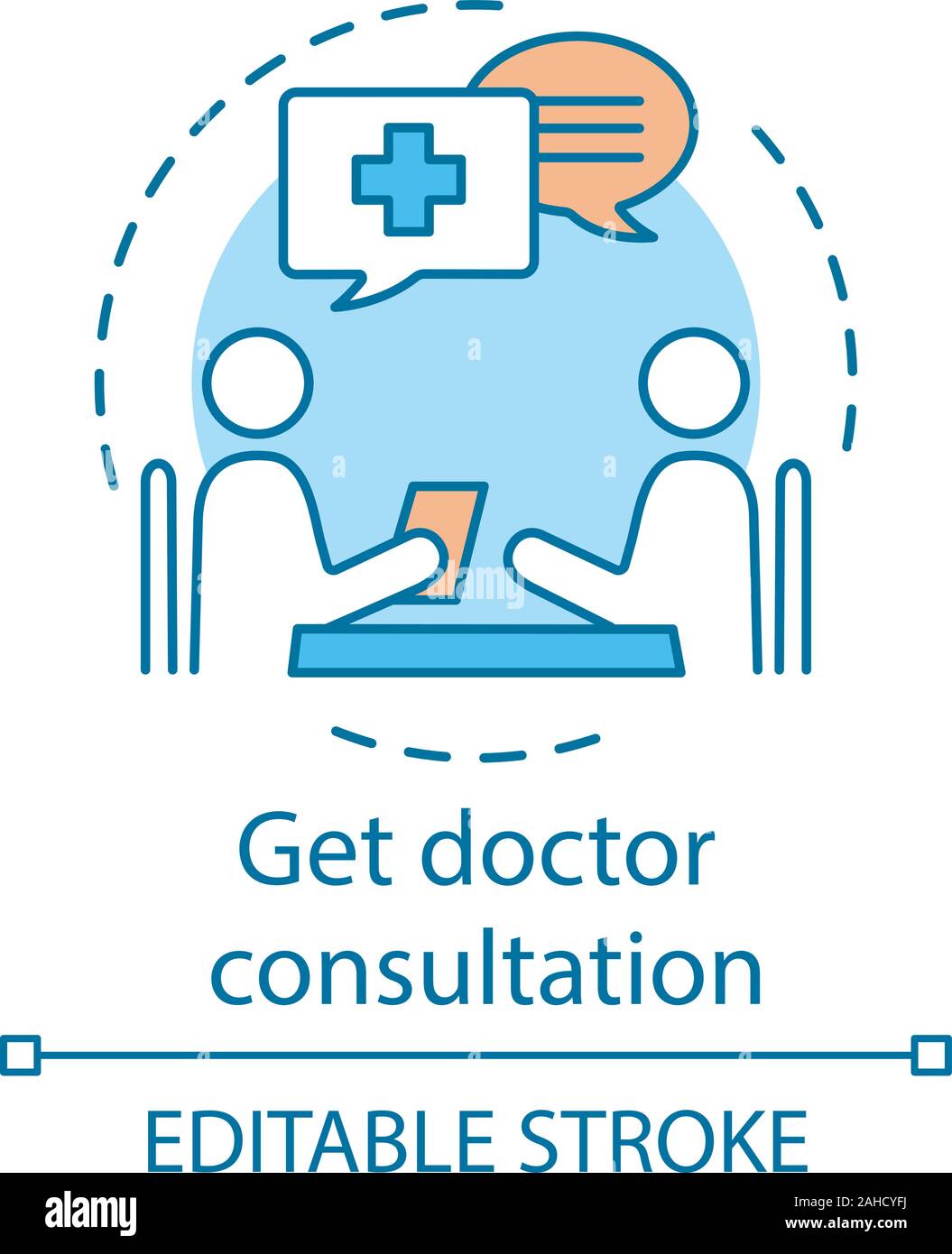 Doctor consultation concept icon. Doctor appointment idea thin line ...