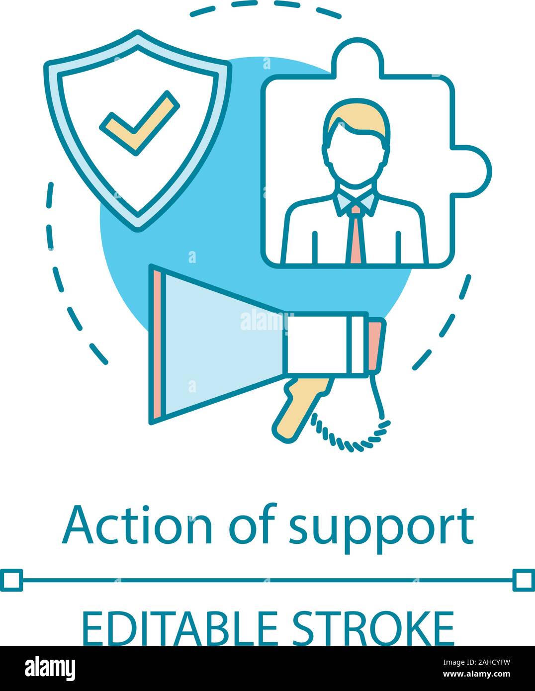 Marketing concept icon. Action of support idea thin line illustration ...