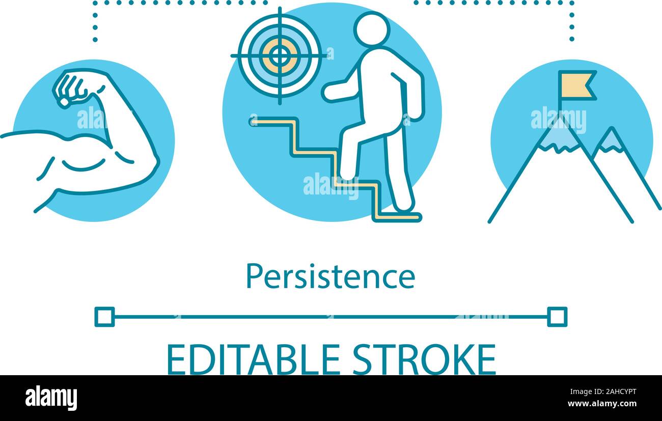 Persistence concept icon. Purposefulness idea thin line illustration ...