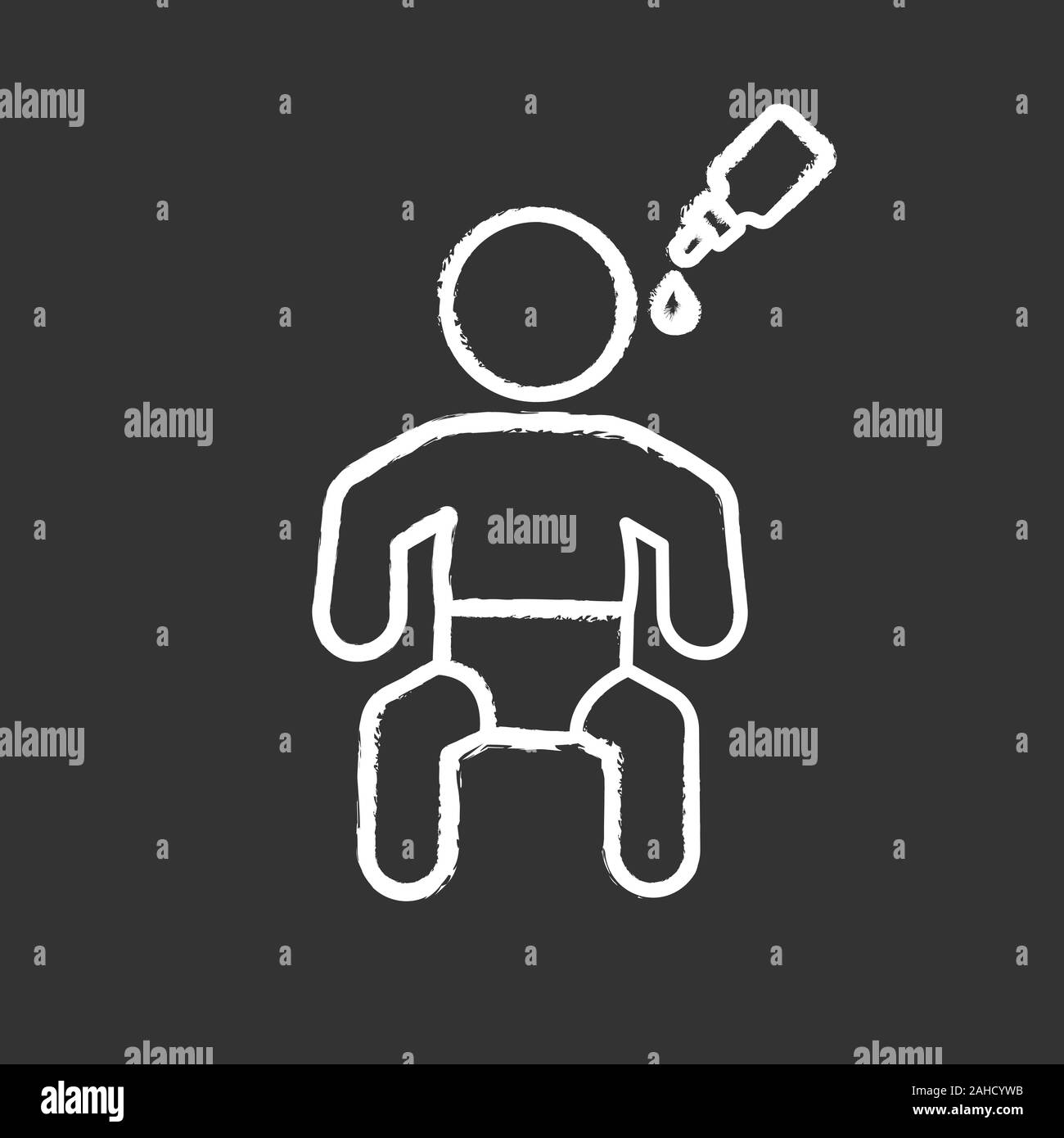 Oral vaccine to kid chalk icon. Vaccination in drops. Polio prevention ...