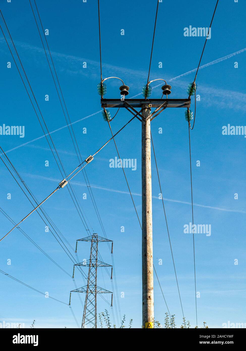 Electricity poles UK Stock Photo - Alamy