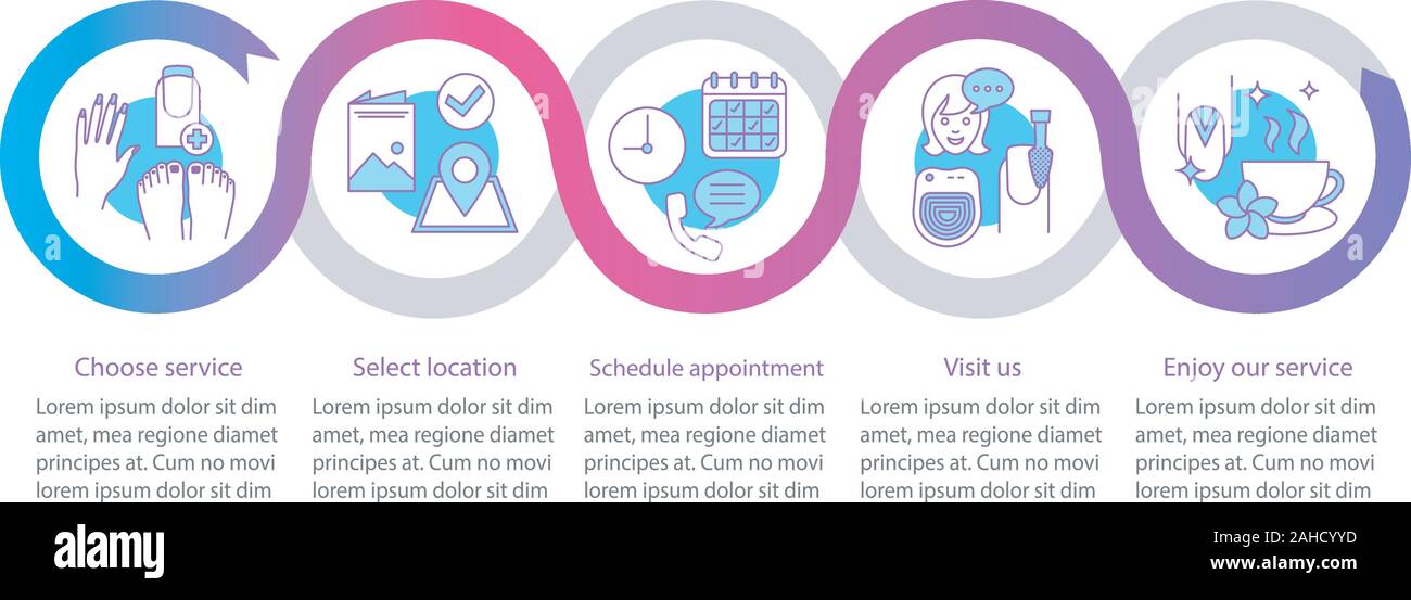 Nail salon vector infographic template. Manicurist appointment ...