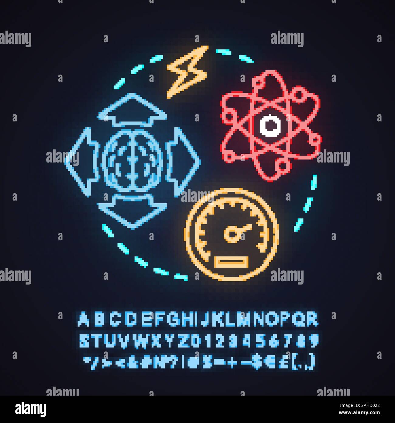 Brainstorming neon light concept icon. Analytical thinking idea. Mind ...