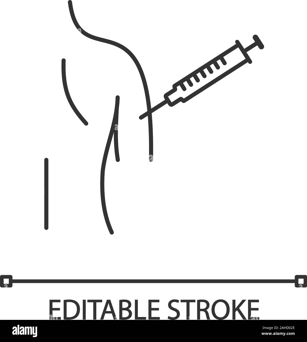 Vaccination linear icon. Thin line illustration. Flu shot. Polio ...