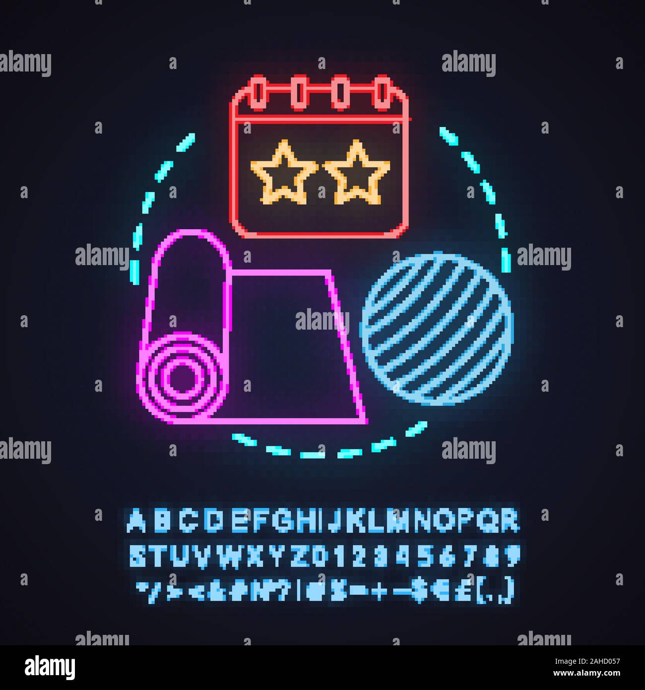 Gym subscription neon light concept icon. Fitness idea. Membership ...