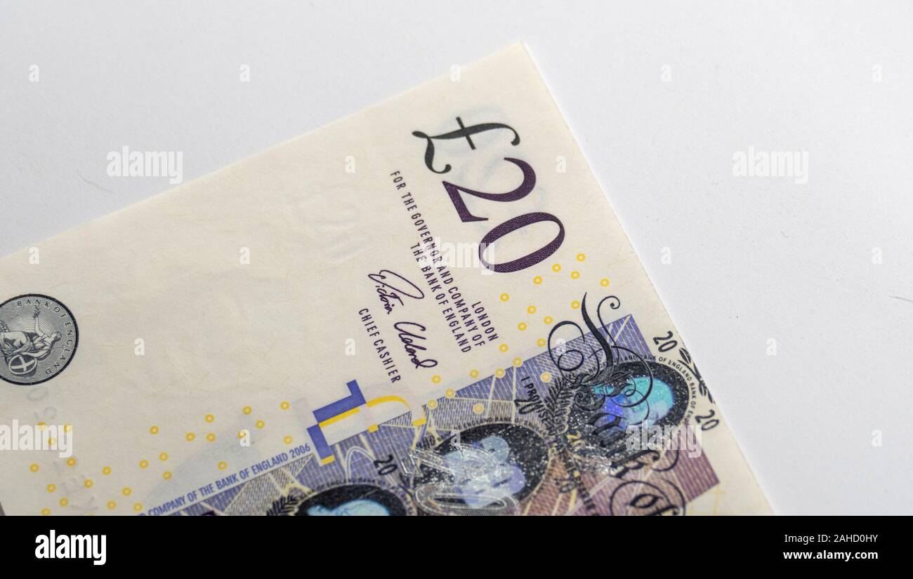 UK Pound Banknotes elements Close up Stock Photo - Alamy