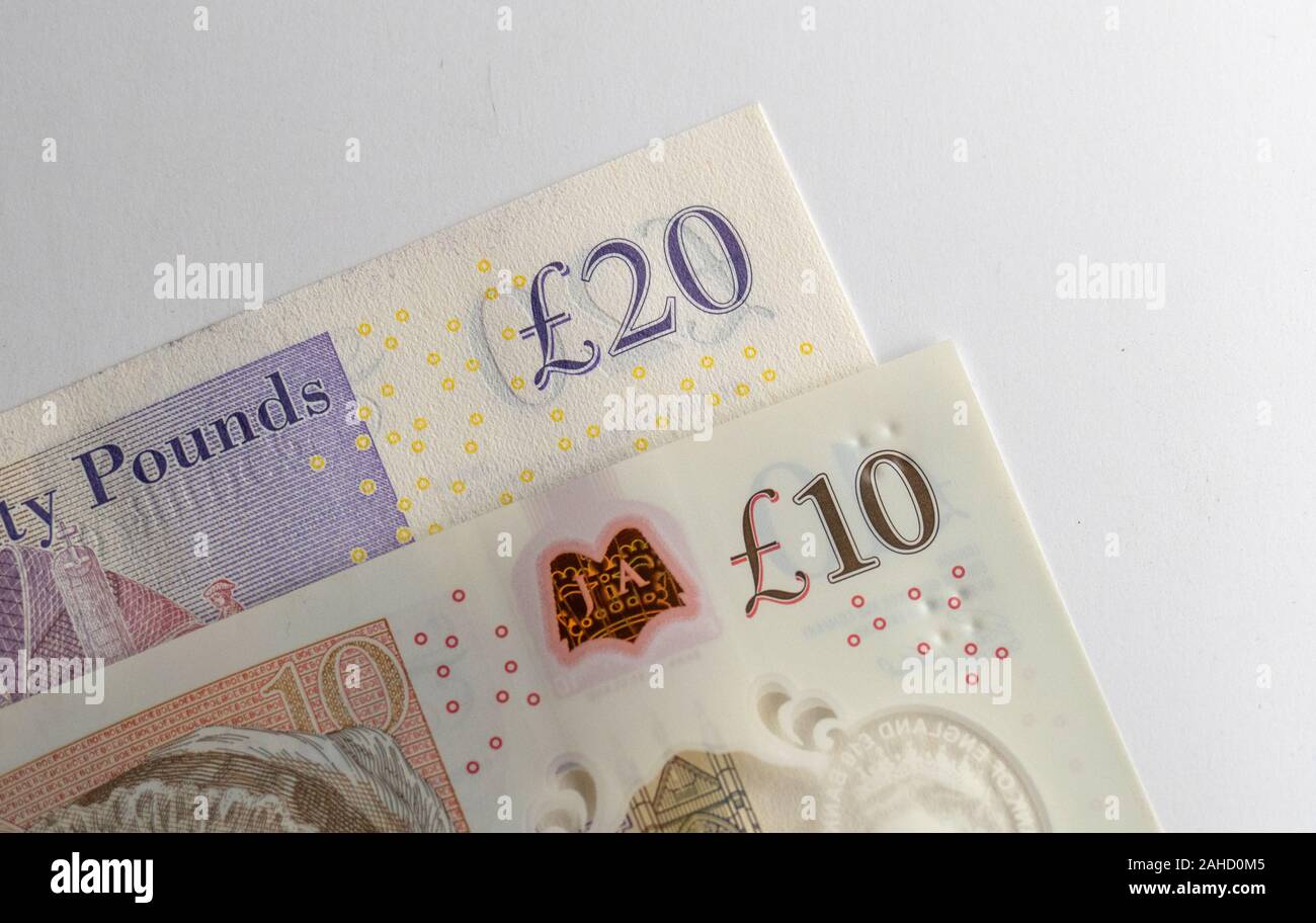 UK Pound Banknotes elements Close up Stock Photo - Alamy