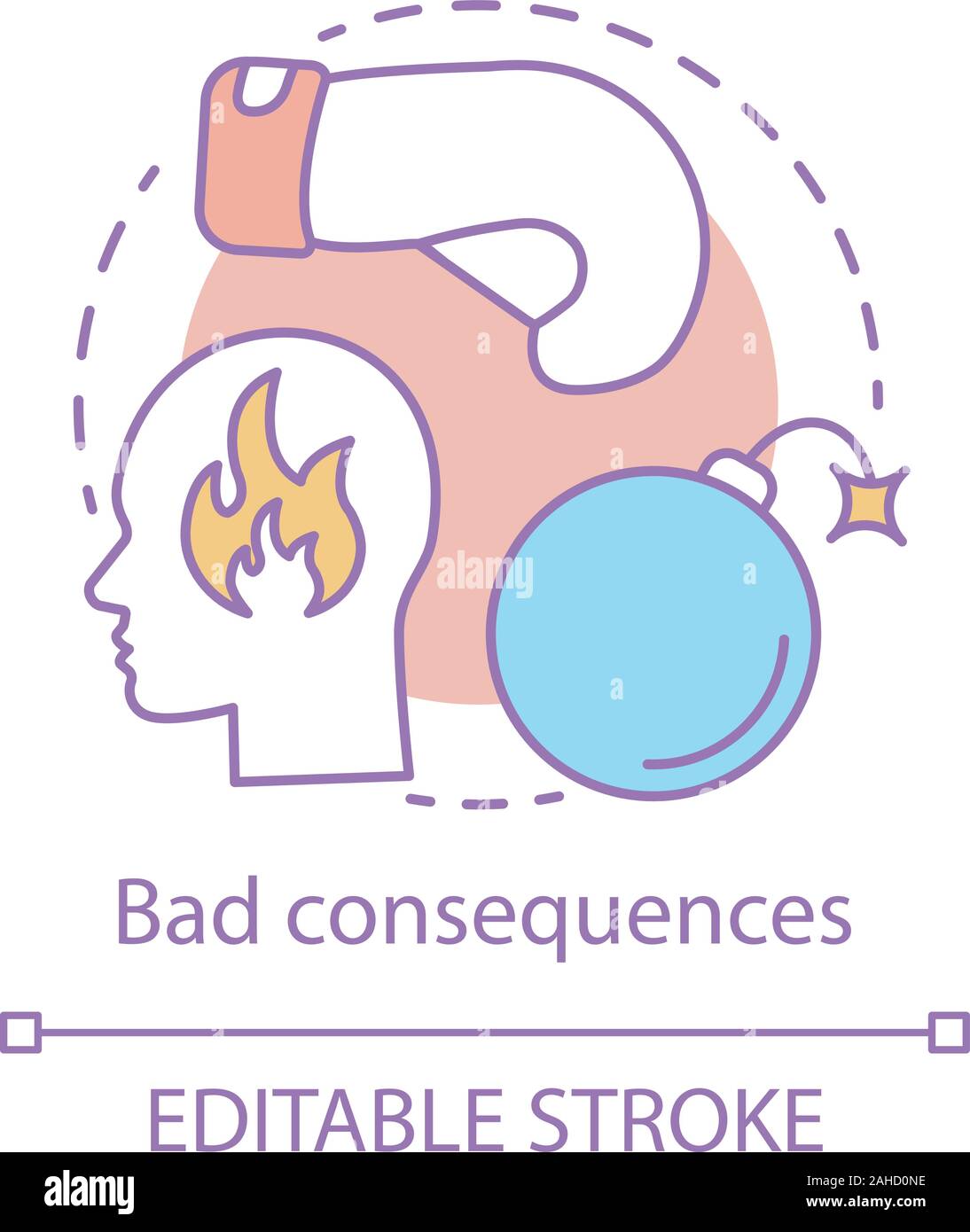 Bad consequences concept icon. Anger idea thin line illustration ...