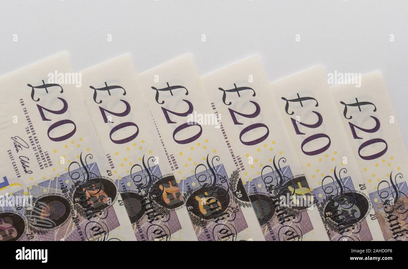 UK Pound Banknotes elements Close up Stock Photo - Alamy