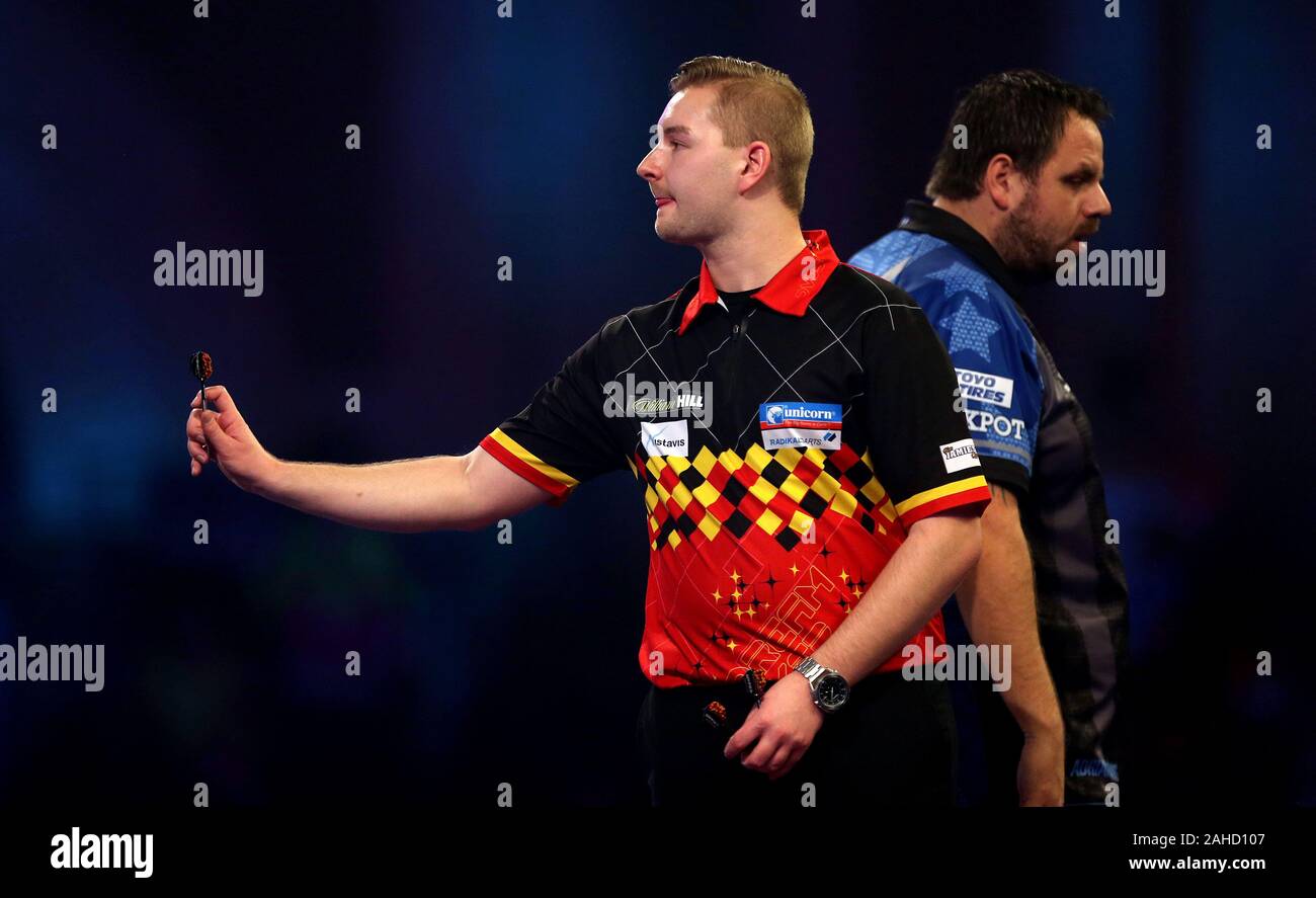 Dimitri Van den Bergh and Adrian Lewis during day thirteen of the ...