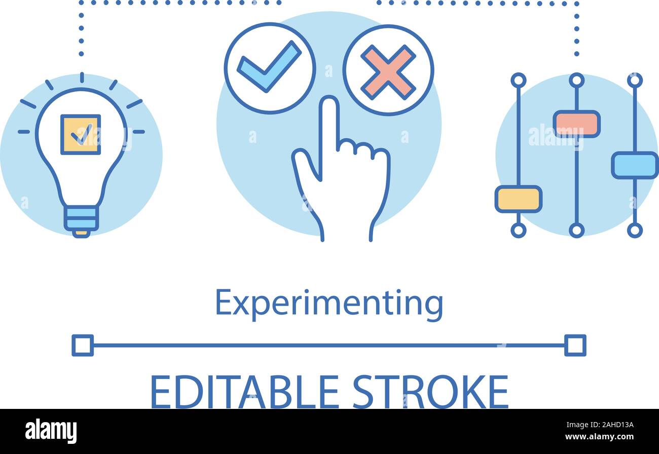 Experimenting concept icon. Decision making idea thin line illustration ...