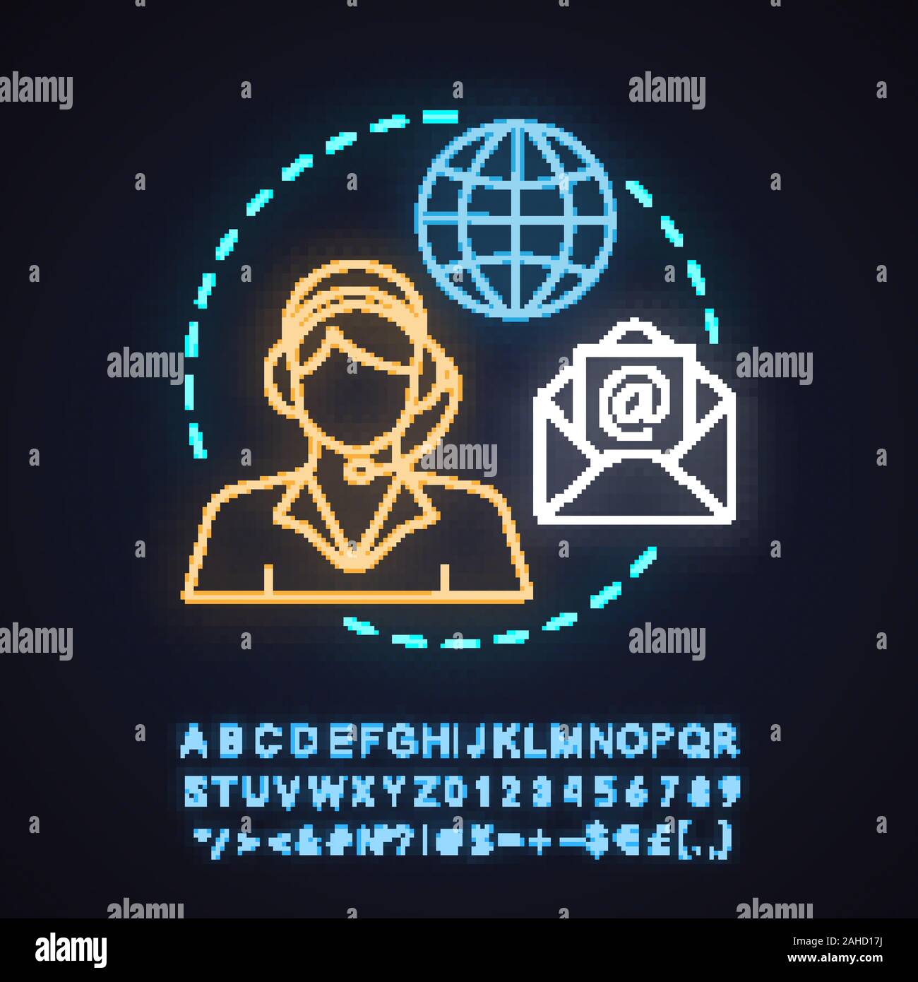 Contact us neon light concept icon. Information center. Hotline ...