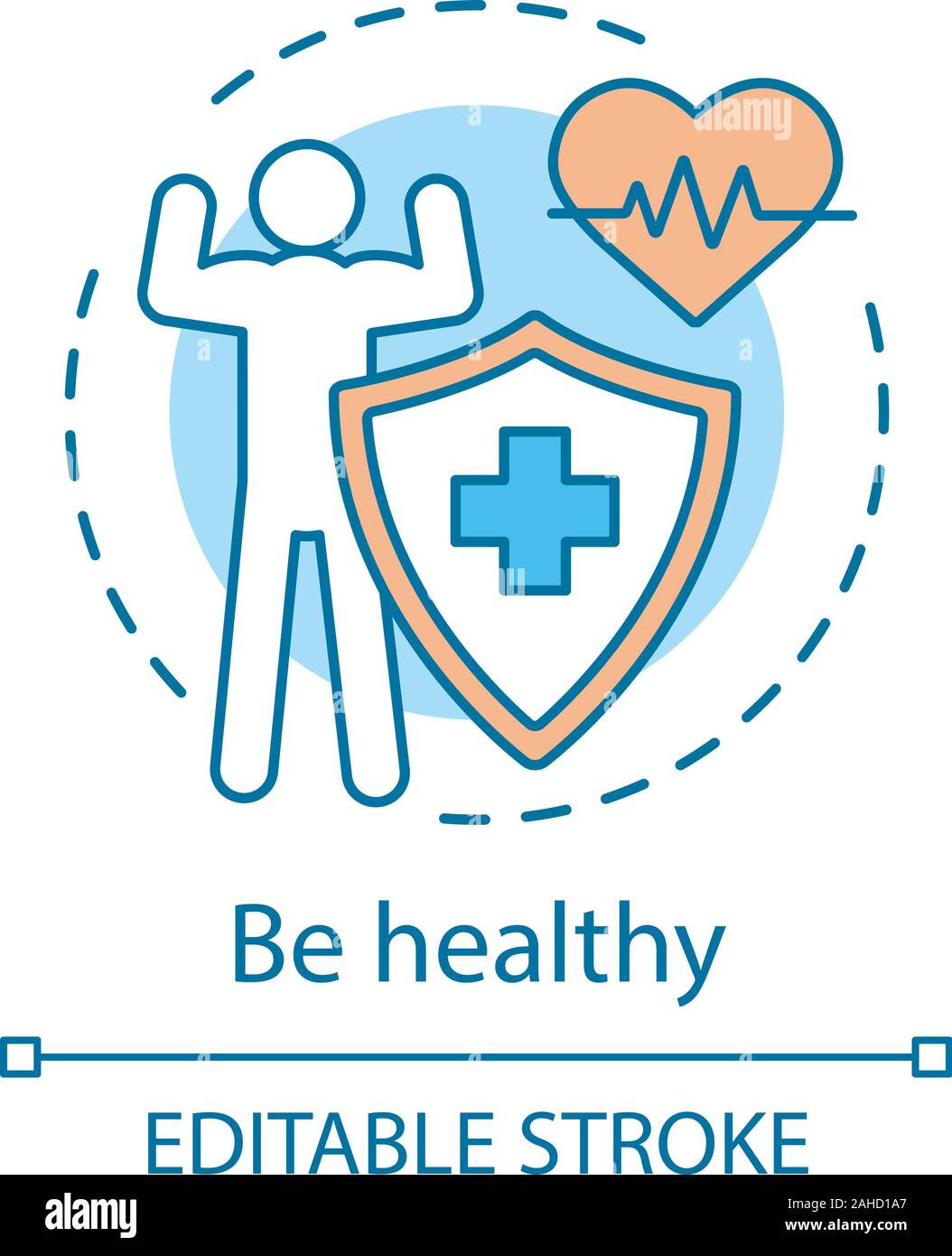 Healthy person concept icon. Healthcare idea thin line illustration ...