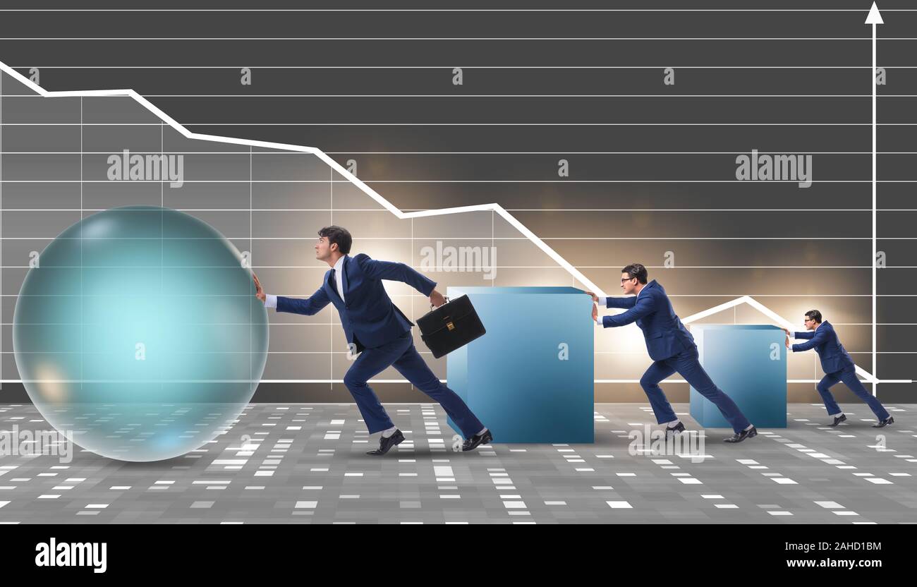 The businessman in competition rivalry concept beating rivals Stock ...