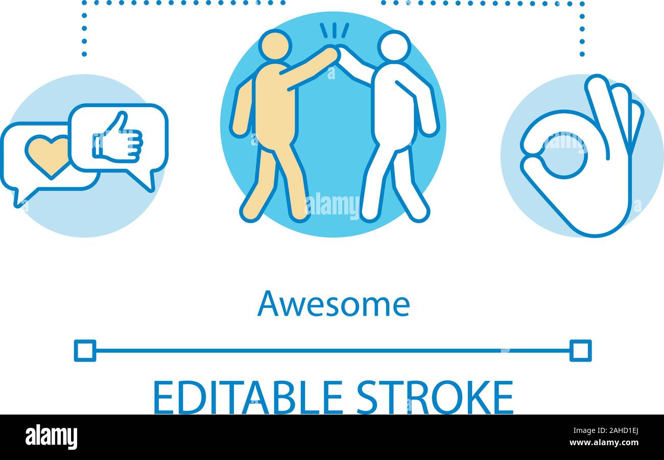 Awesome concept icon. Good friends idea thin line illustration. Likes ...