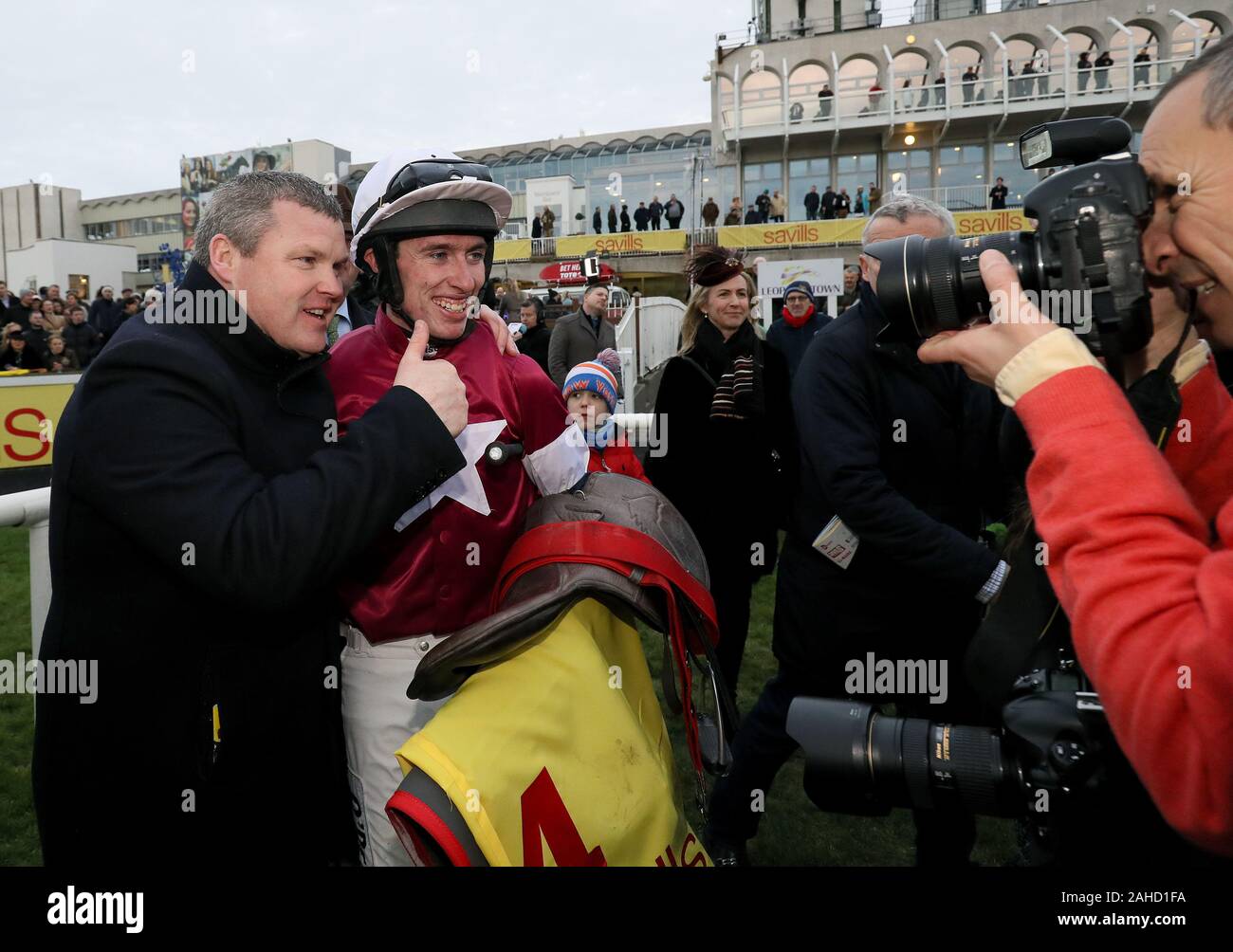 Winning jockey Jack Kennedy with winning trainer Gordon Elliott in the ...