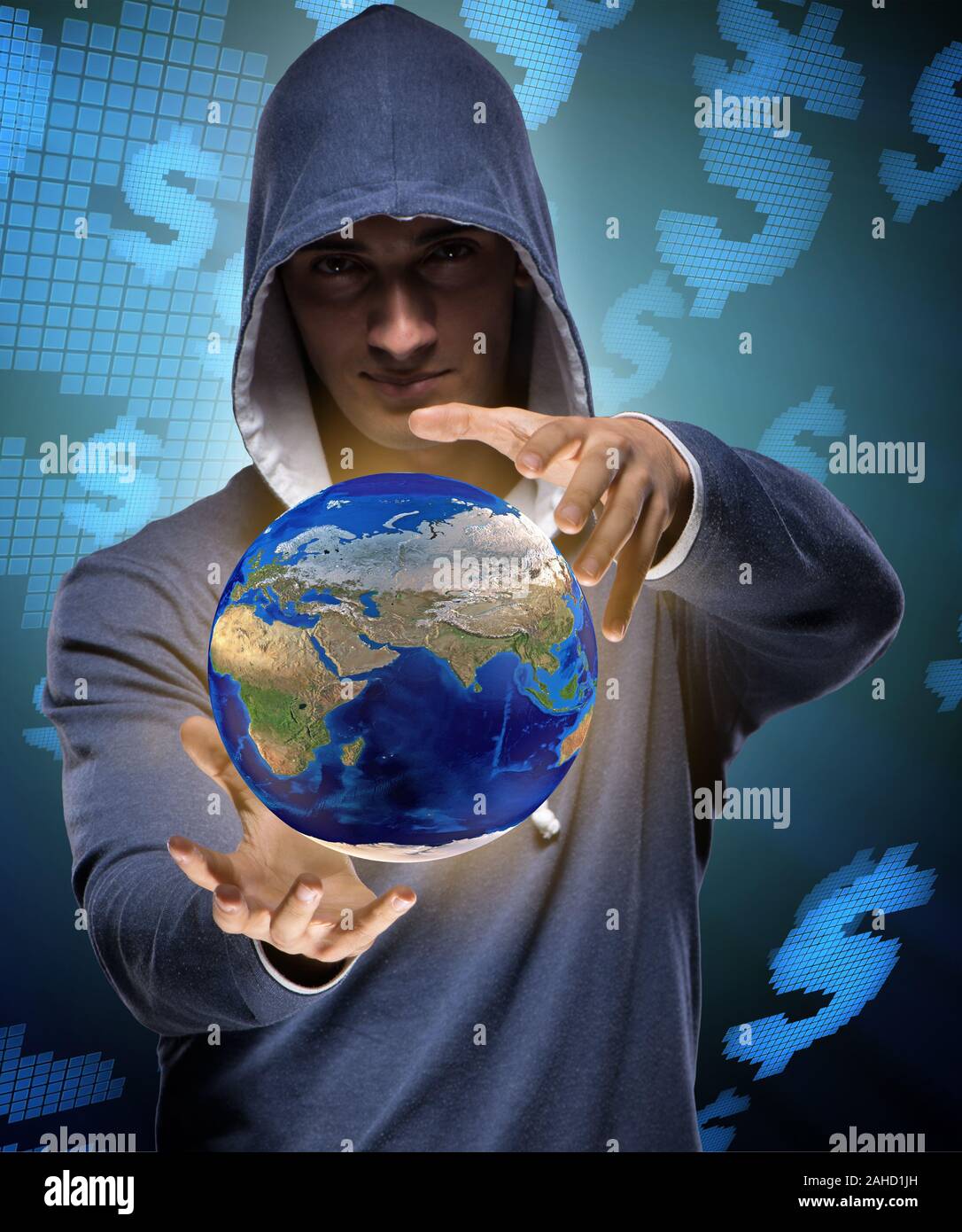 The hacker hacking banking financial system Stock Photo - Alamy