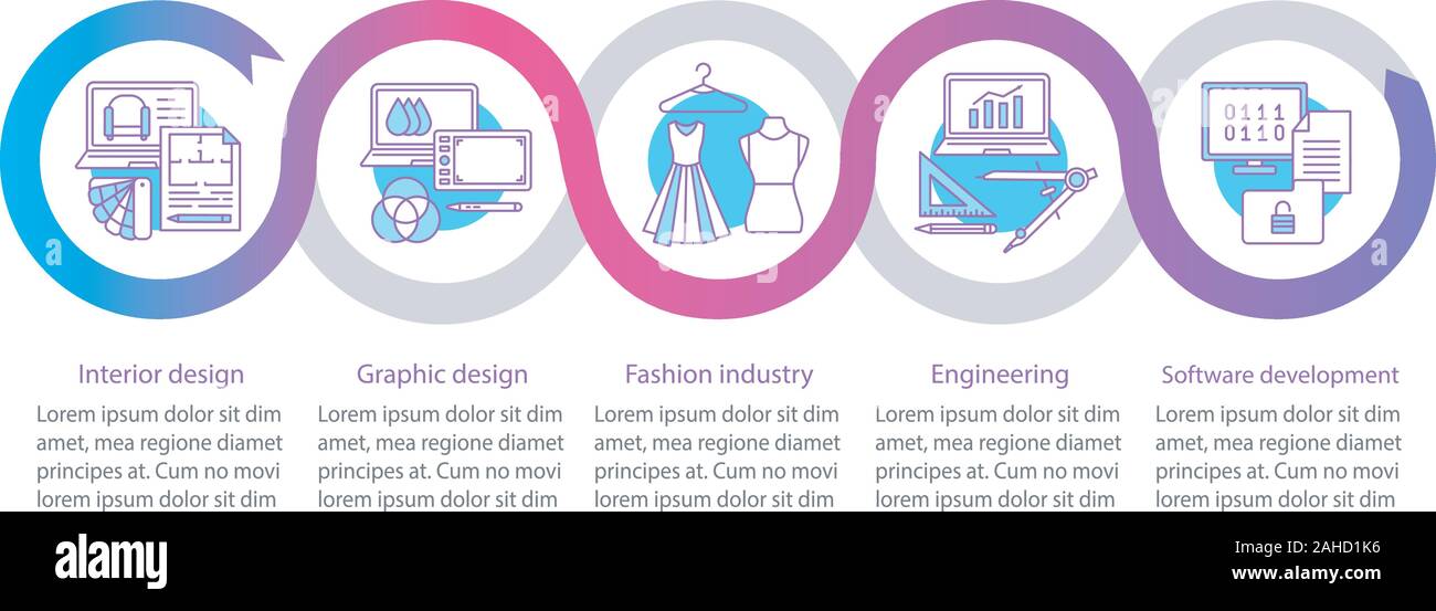 Design industry vector infographic template. Fashion, graphics ...