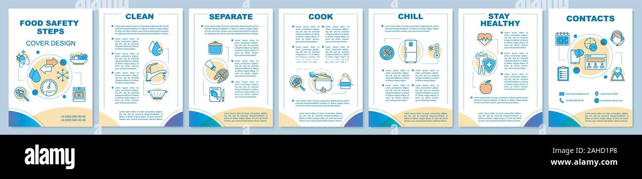 Food safety brochure template layout. Food processing, handling ...