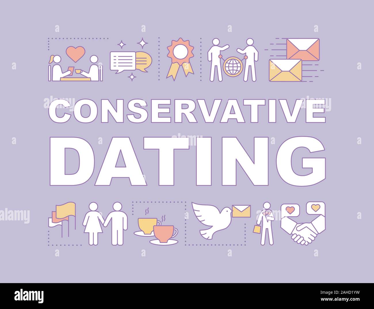 Conservative dating word concepts banner. Find love, couple ...