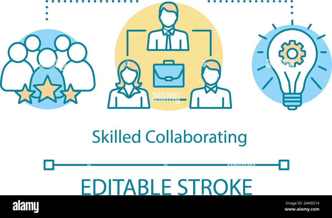 Collaborative skills concept icon. Professionals idea thin line ...