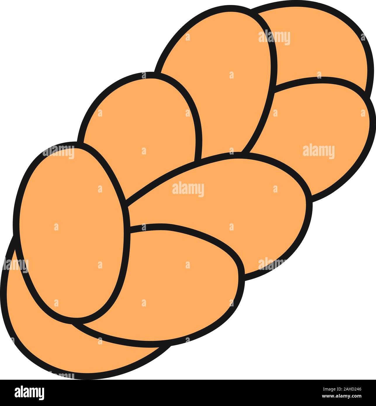 Challah color icon. Holiday jewish braided bread. Challot, challos ...