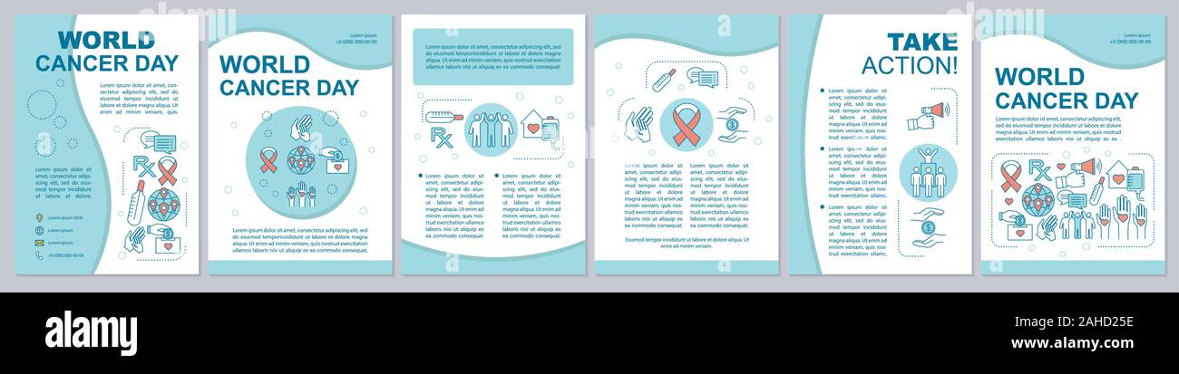 World cancer day brochure template. Oncology. Flyer, booklet, leaflet ...