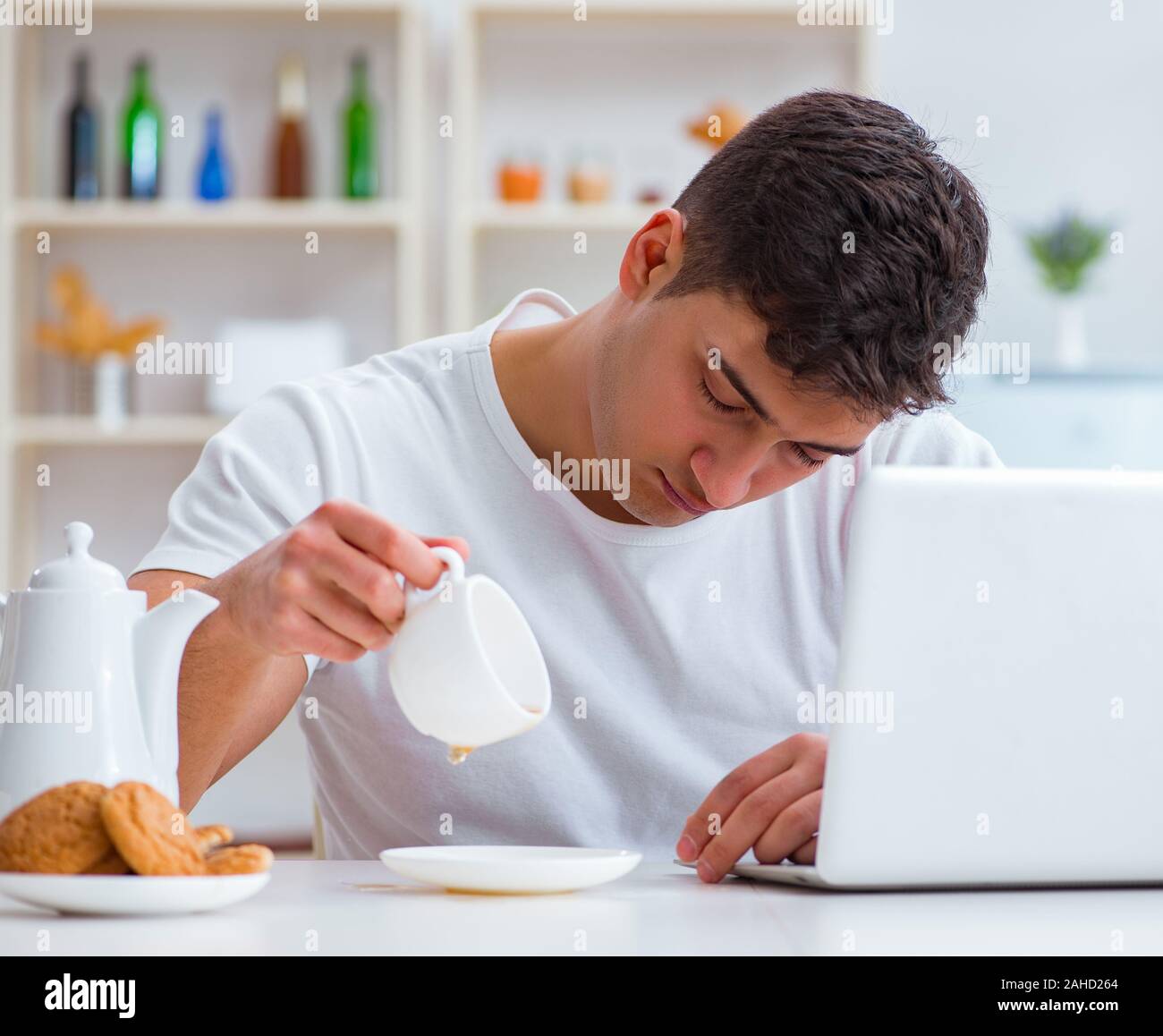 Falling asleep coffee computer hi-res stock photography and images - Alamy