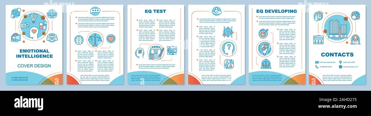 EQ brochure template layout. Ability to control emotions. Test ...
