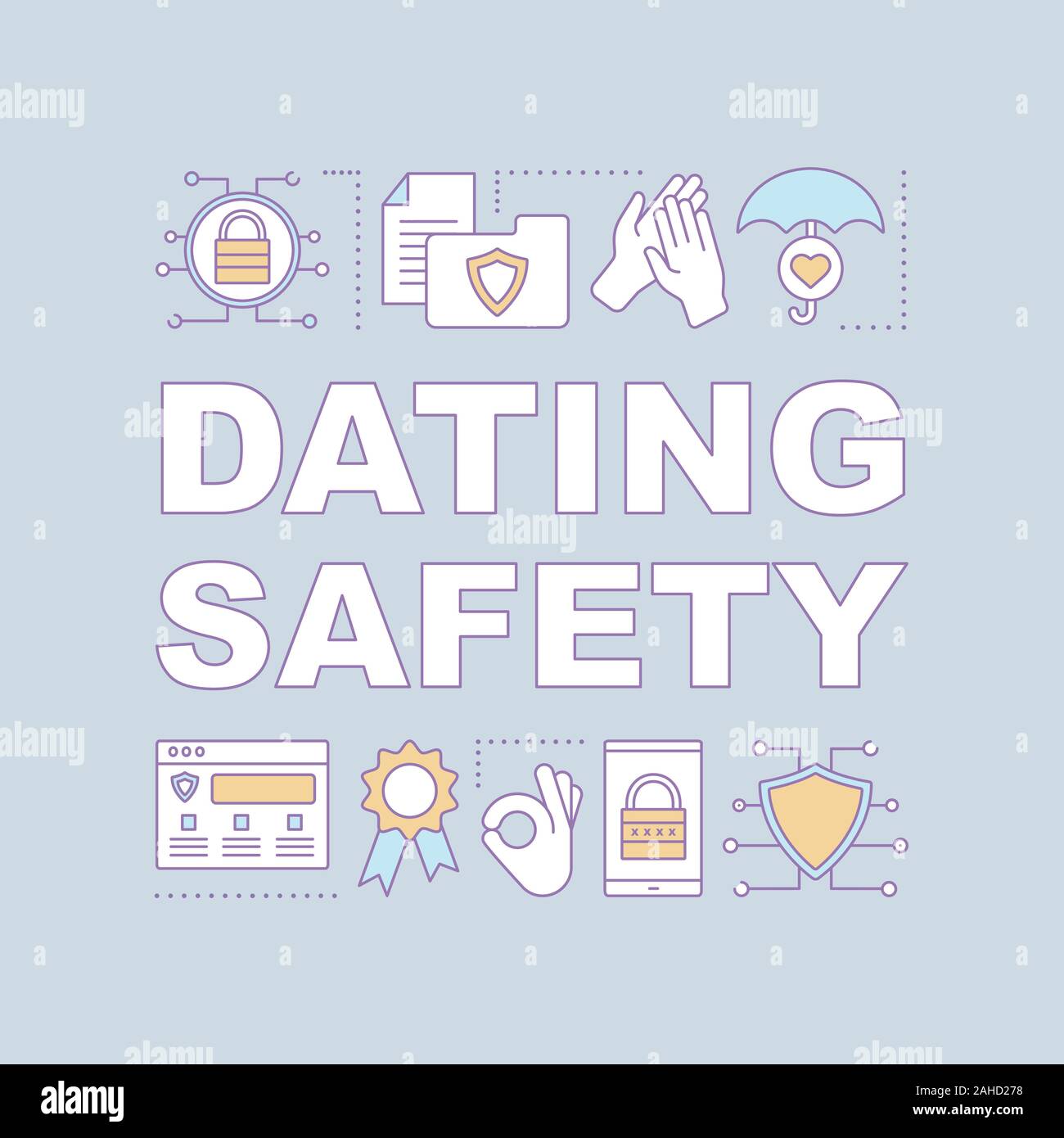 Dating Safety Word Concepts Banner Privacy Protection Online