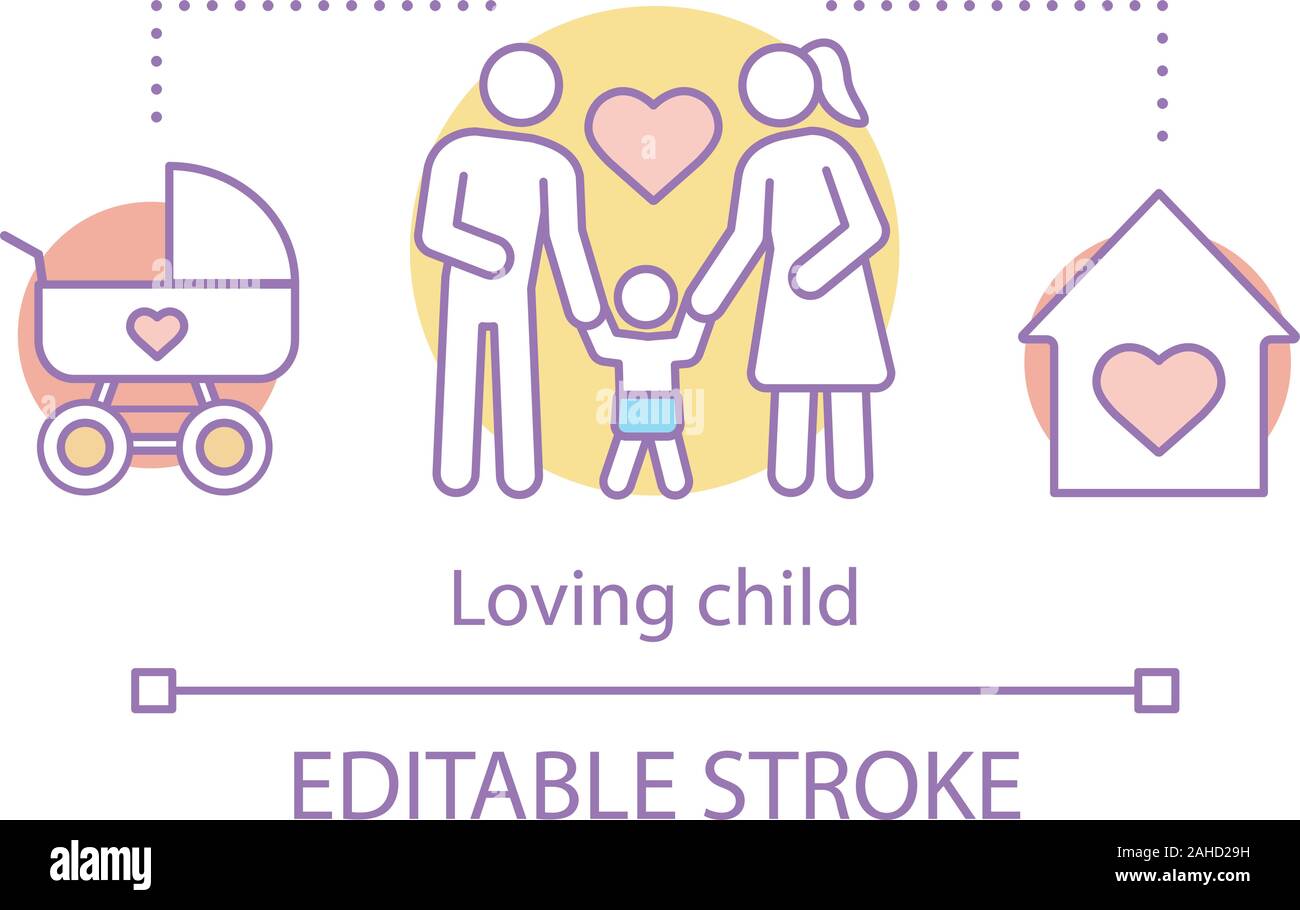 Loving child concept icon. Childcare idea thin line illustration ...