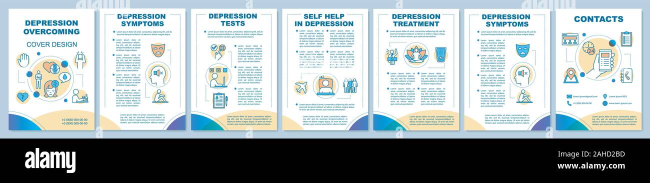Depression treatment brochure template layout. Bipolar disorder symptom ...