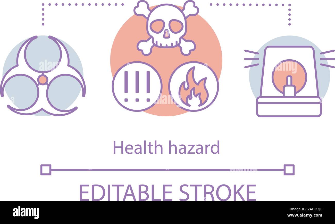 Health hazard concept icon. Safety risks idea thin line illustration ...