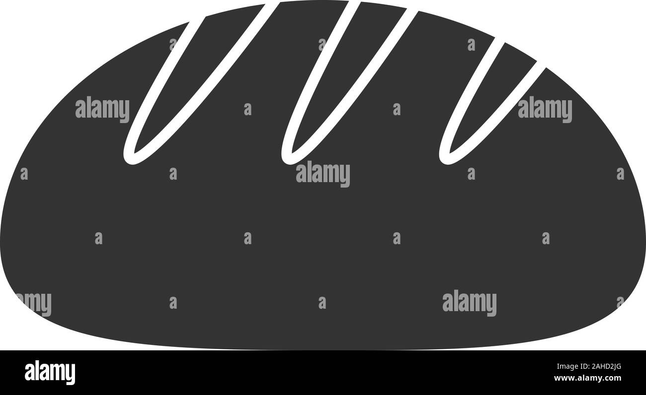 White round bread glyph icon. Bakery. Silhouette symbol. Negative space ...