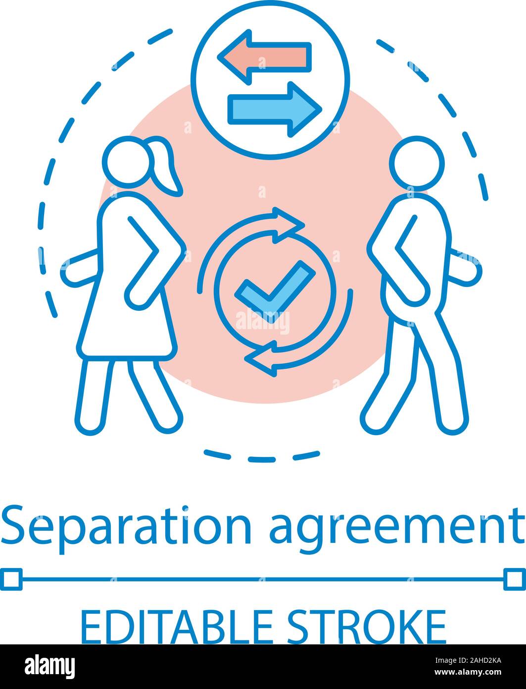 Separation agreement concept icon. Divorce agreement idea thin line ...