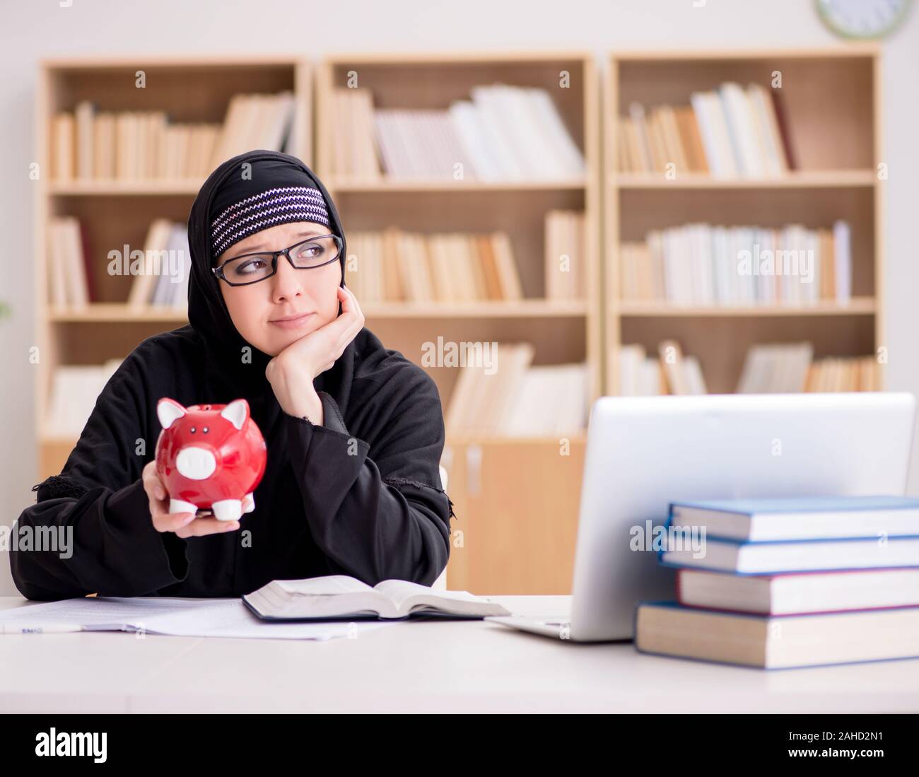 The muslim girl in hijab studying preparing for exams Stock Photo - Alamy