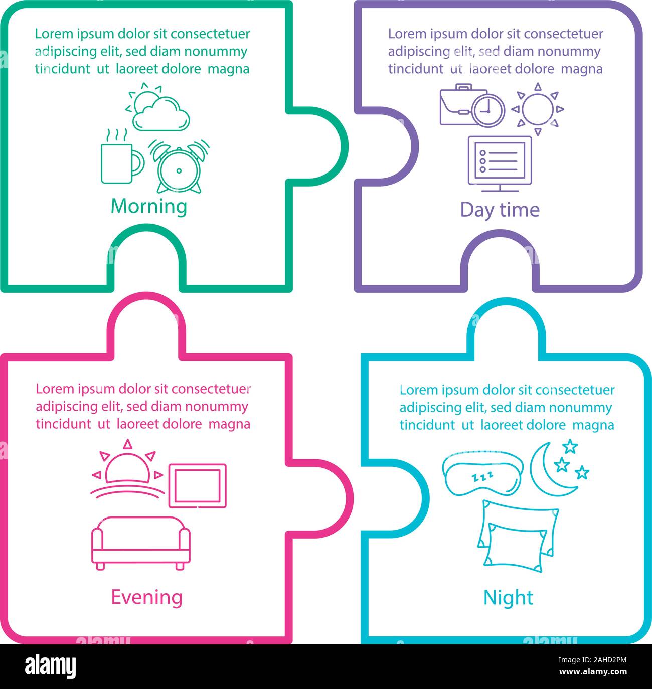 Time period vector infographic template. Morning, day, evening, night ...