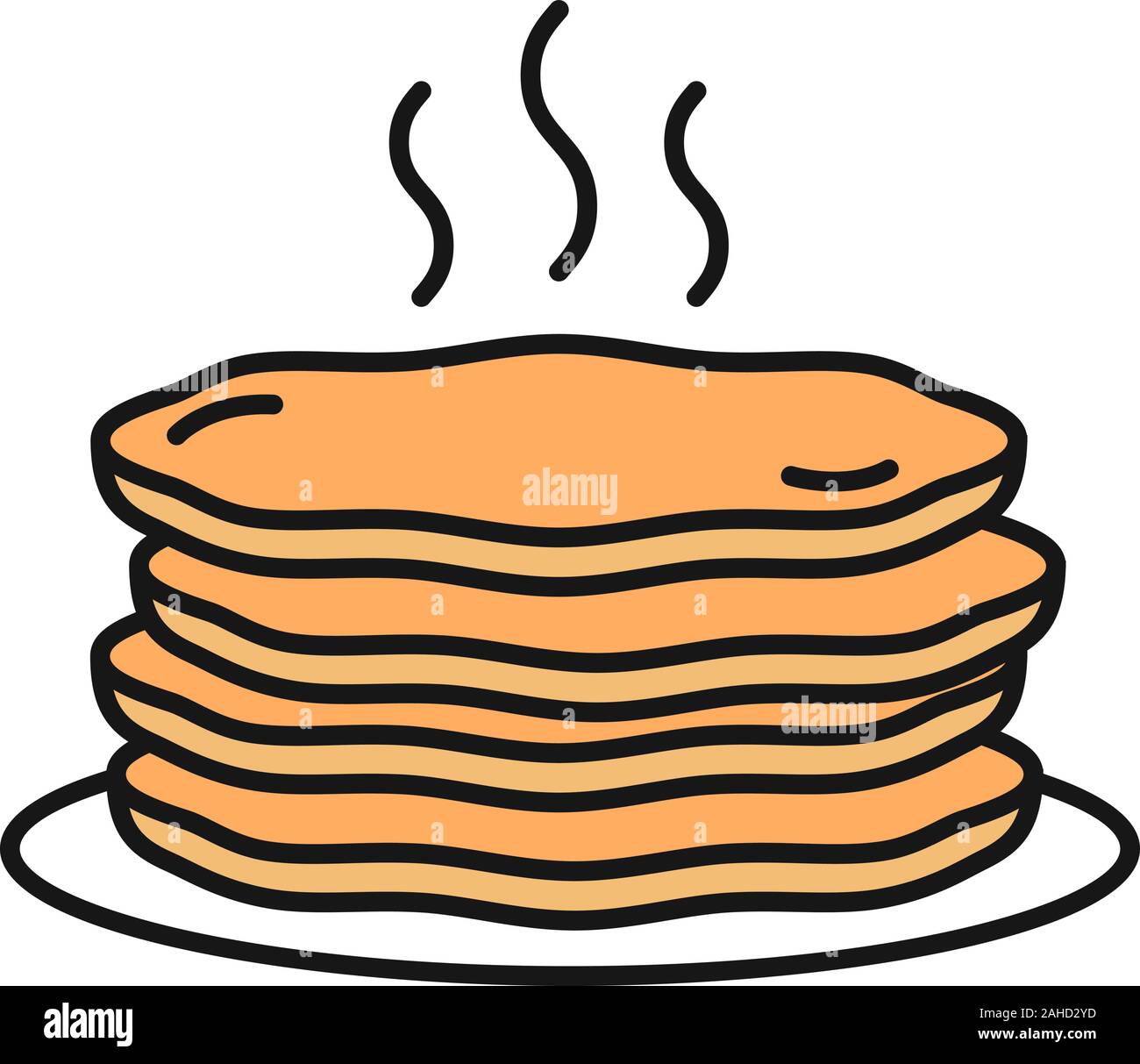 Pancakes stack color icon. Isolated vector illustration Stock Vector ...